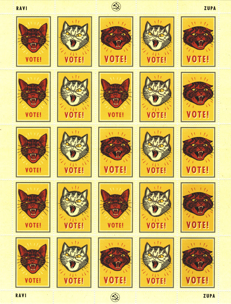 Vote! Stamp Sheet – Ravi Zupa Arts